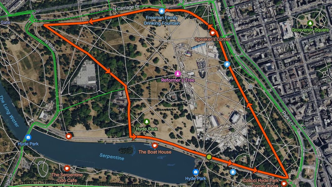 Handicap Course Map – Serpentine Running and Triathlon Club